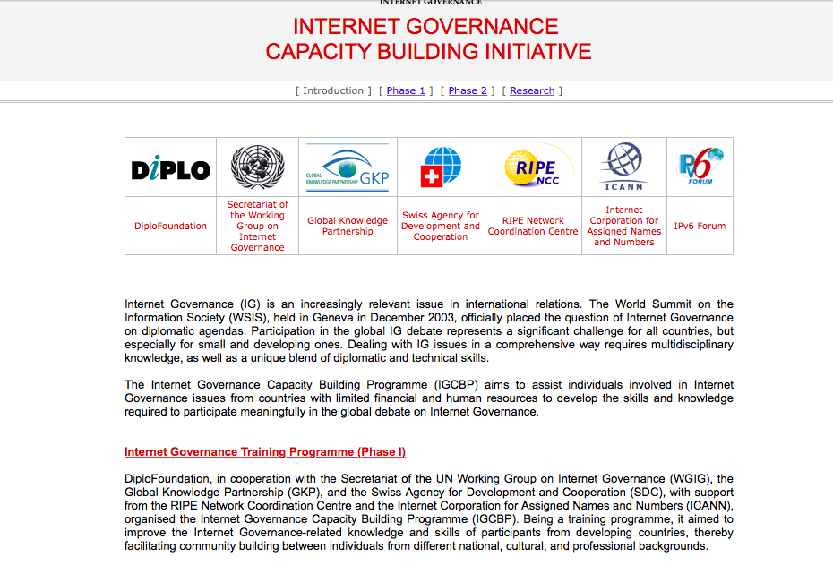 First Internet governance capacity building programme - Diplo Event